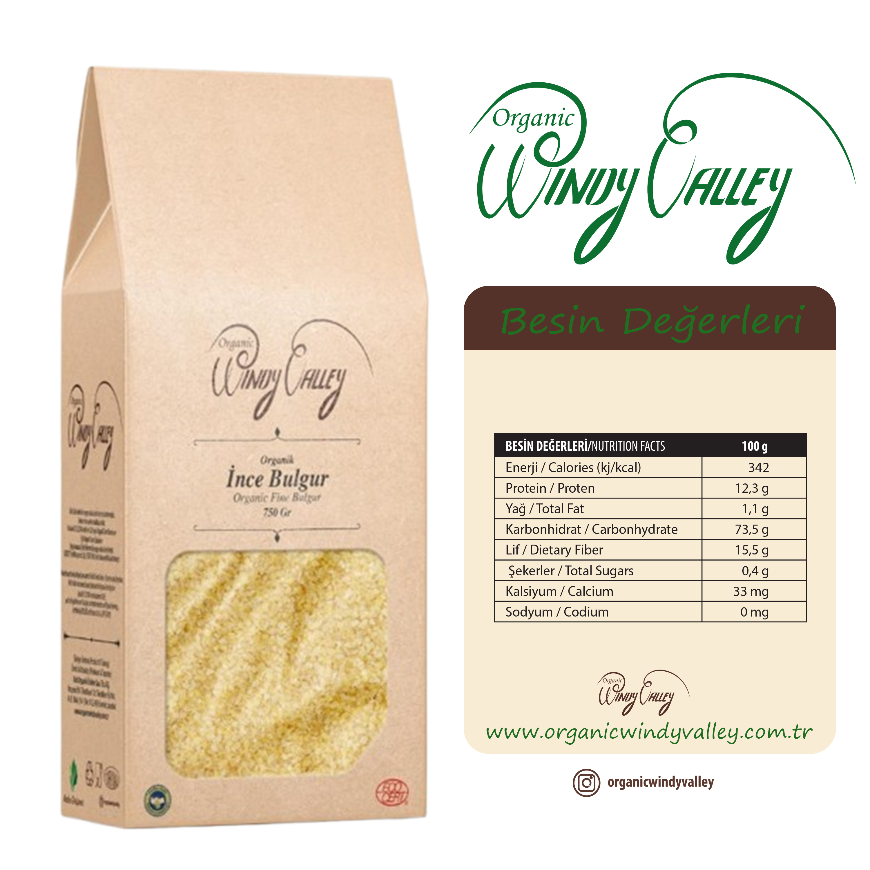 Organik Köftelik İnce Bulgur - 750 gr | Yerli Ürün