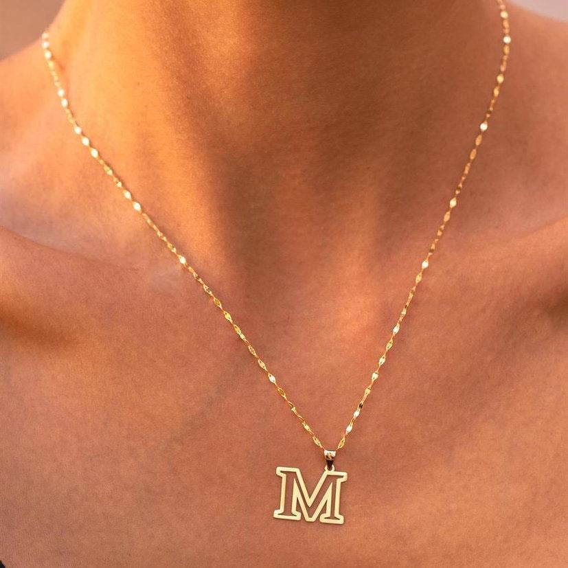 Altın M Harf Soft Kolye