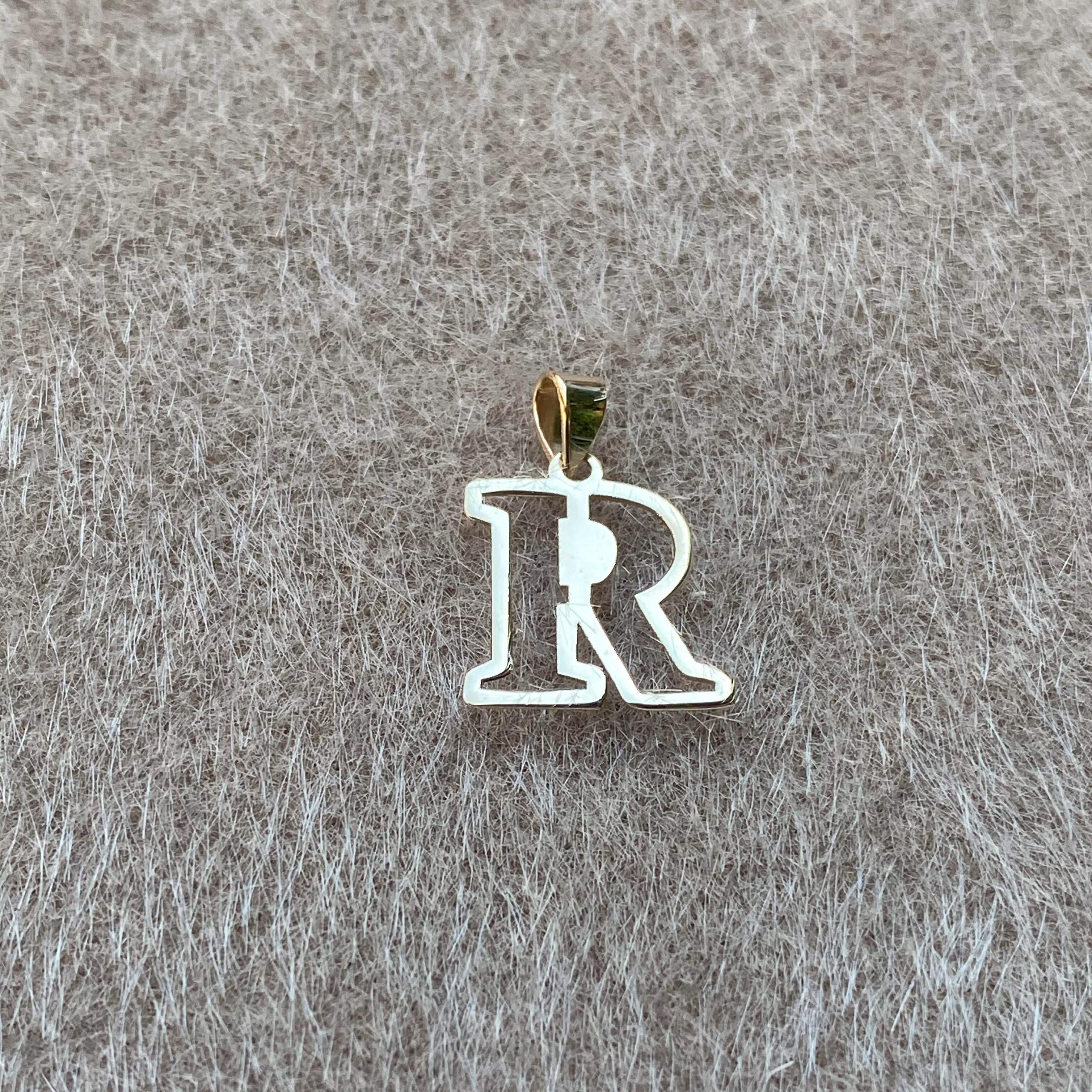 14 Ayar Altın R Harf Soft Kolye Ucu | Bayar Gold Harf Kolye Ucu