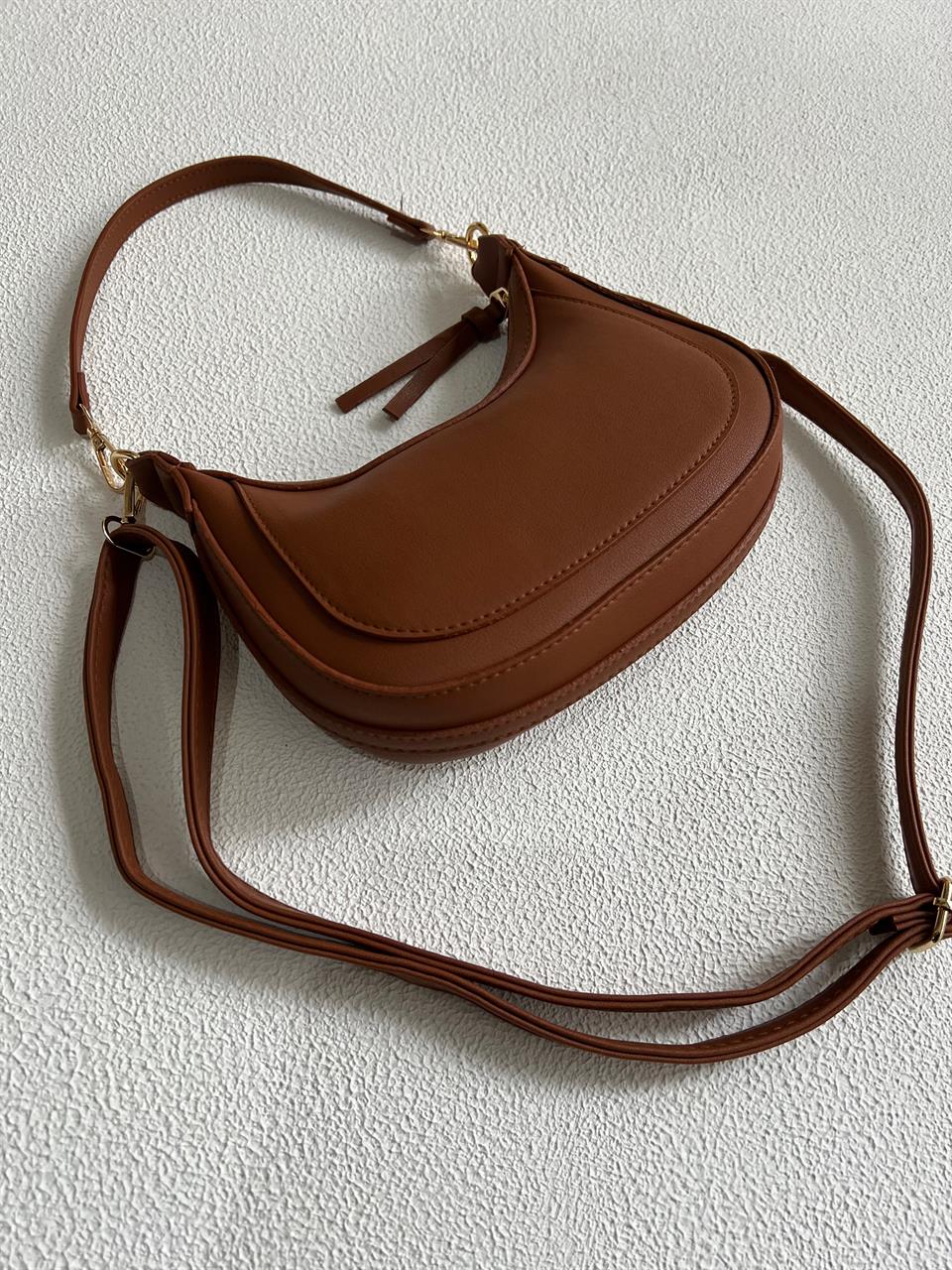 Alanya Model El Ve Kadın Omuz Çantası Taba