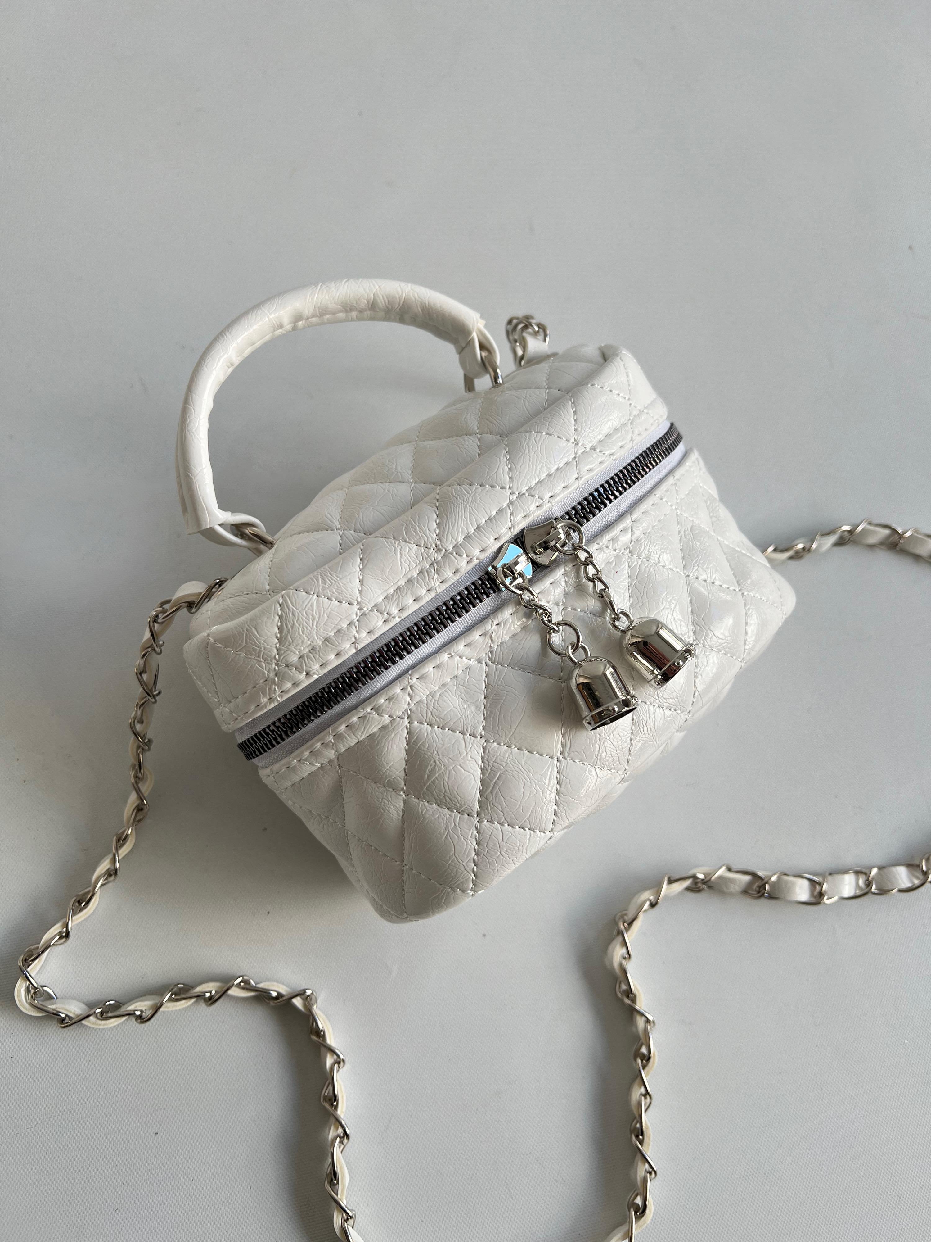 Parlak Zilly Model El Ve Kadın Omuz Çantası Beyaz