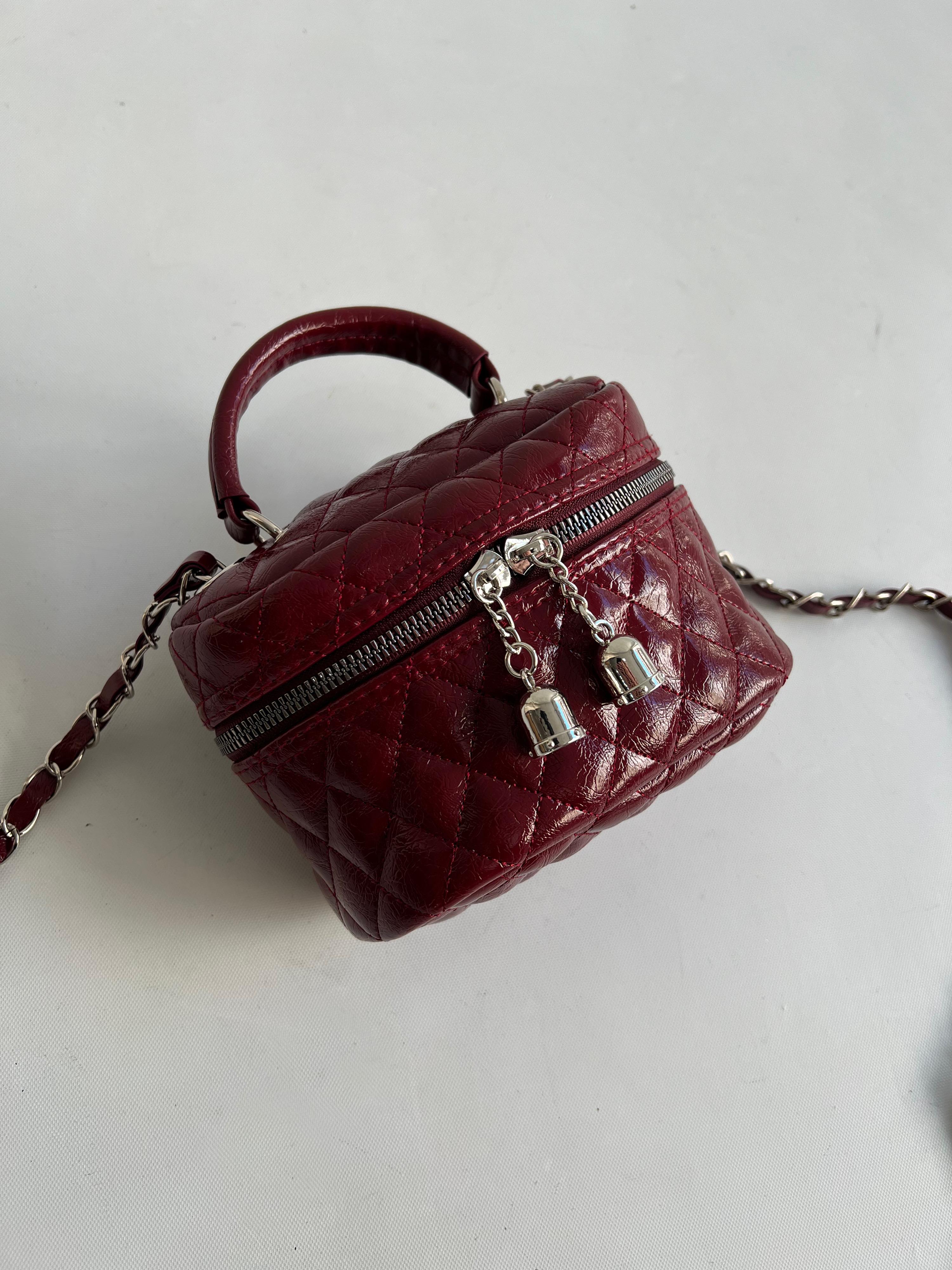 Parlak Zilly Model El Ve Kadın Omuz Çantası Bordo