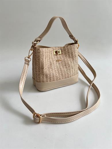 Wicker Model El Ve Kadın Omuz Çantası Vizon