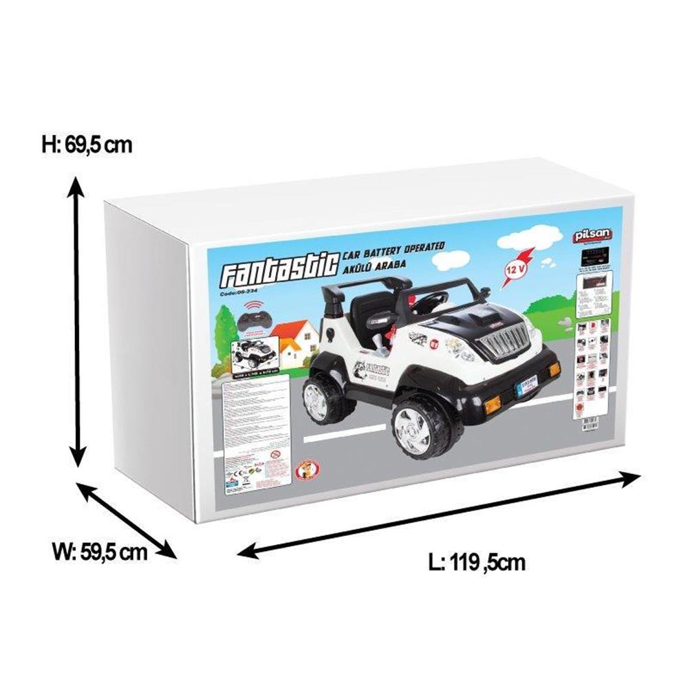 Pilsan Fantastik Akülü Araba 12V (Ebeveyn Kontrollü) Beyaz | lorellishop.com