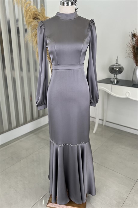 Rana Zen Pera Abiye Gri - Tesettür Home