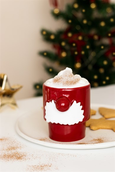 Yılbaşı Noel Baba Büyük Beyaz Bıyıklı Kupa