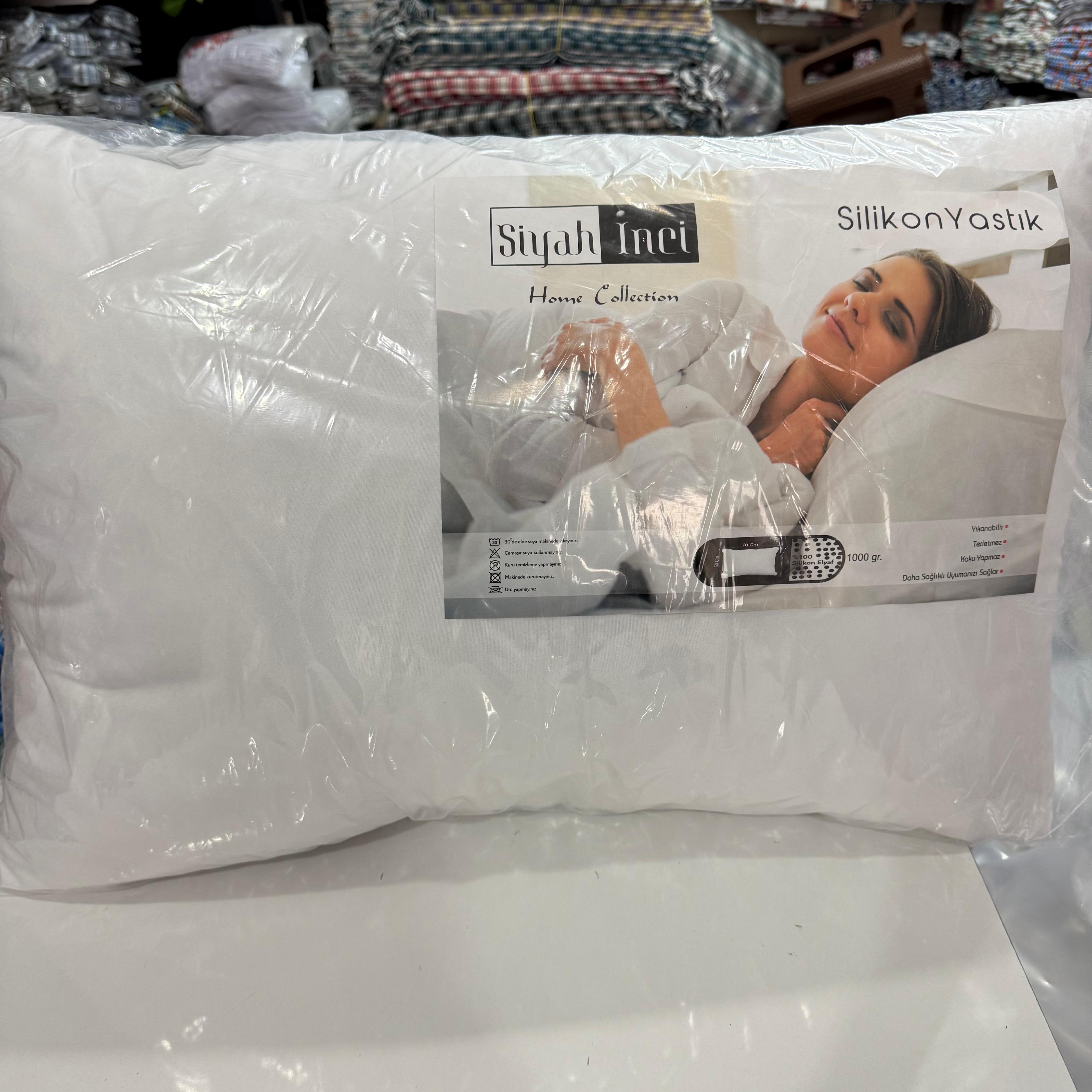 Slikon Yastık-Siyahİnci Beyaz-50-70cm