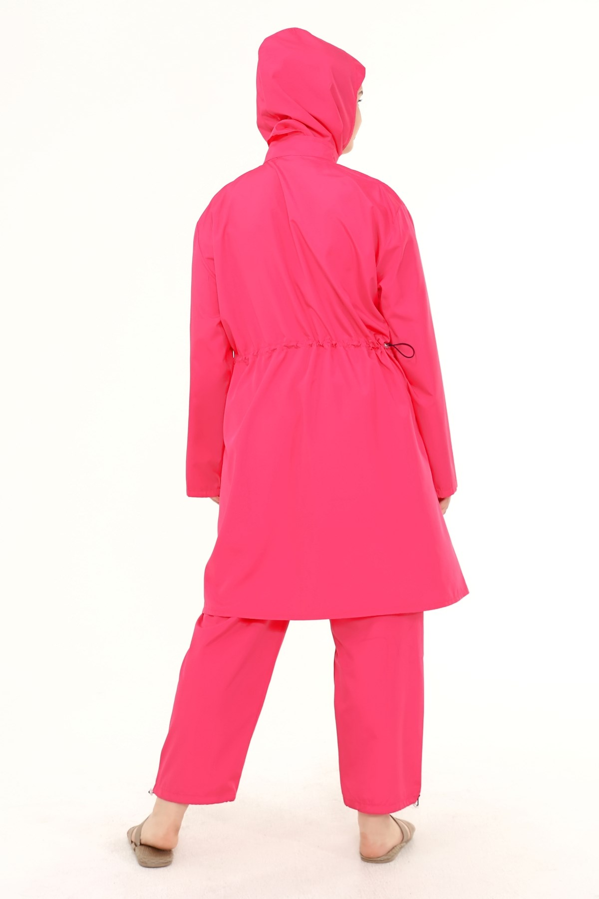 Şerit Detaylı Tesettür Mayo Şarabi 8507 - Modamihram