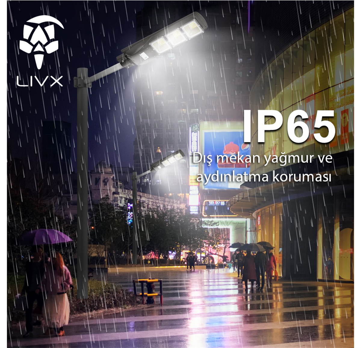 LivX Güneş Panelli Bahçe Sokak Lambası Solar Lamb Güneş Enerjili Lamba ...