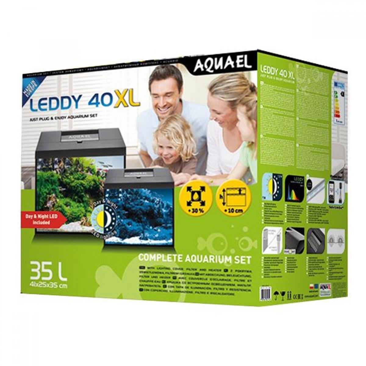 124281-AQUAEL-AQUARIUM SET LEDDY 40XL BLACK D&N 35L