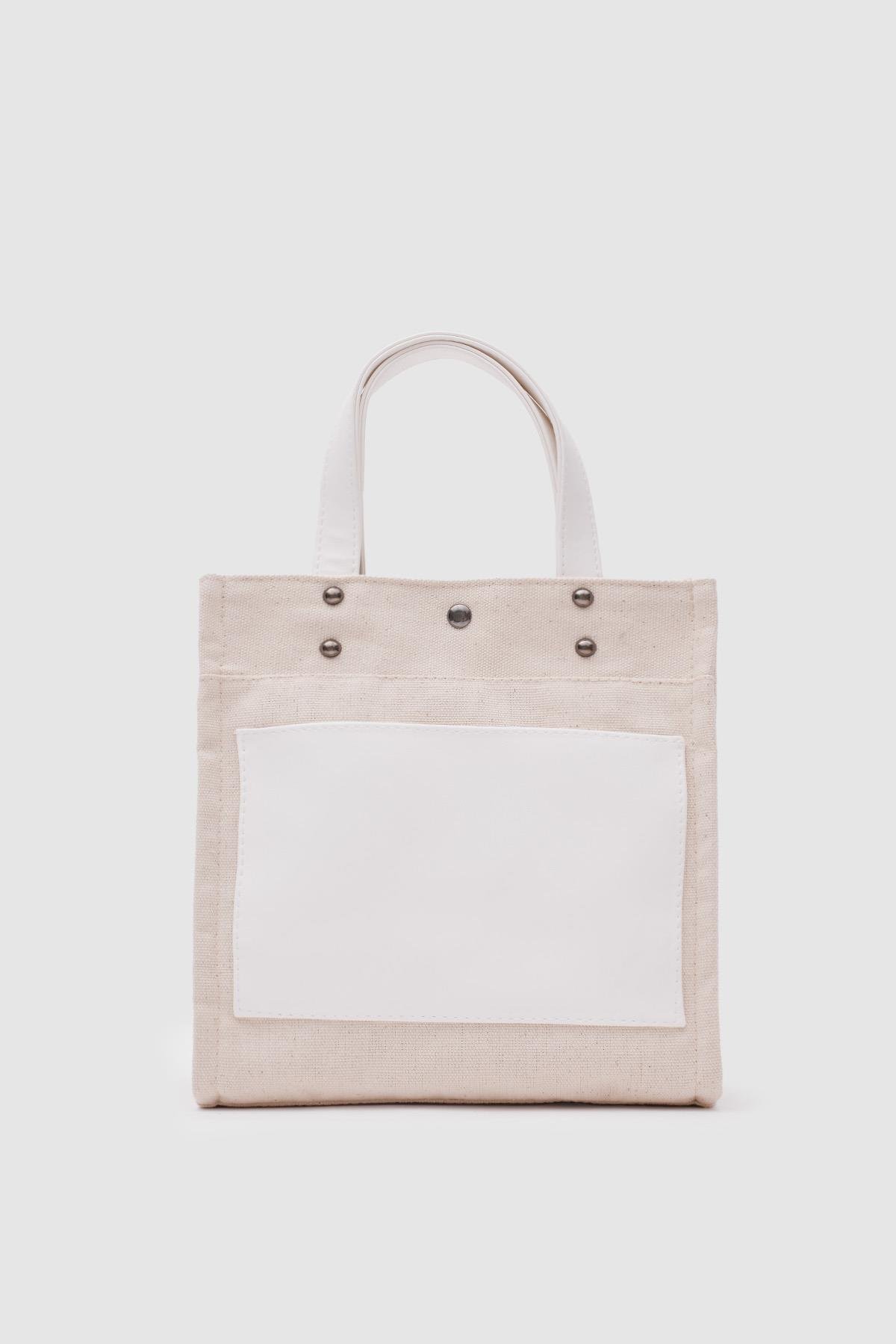 Pelly Kanvas Çapraz Çanta Beyaz | Shule Bags