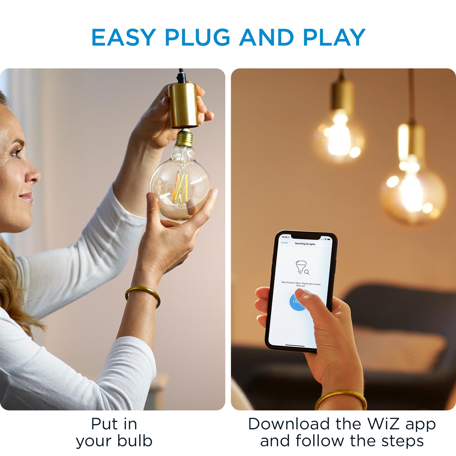 WIZ Wi-fi Filam. Şeffaf Cam Beyaz Amb. 7-60w A60 E27 Akl. Ampul - 929003018201 - Nethouse