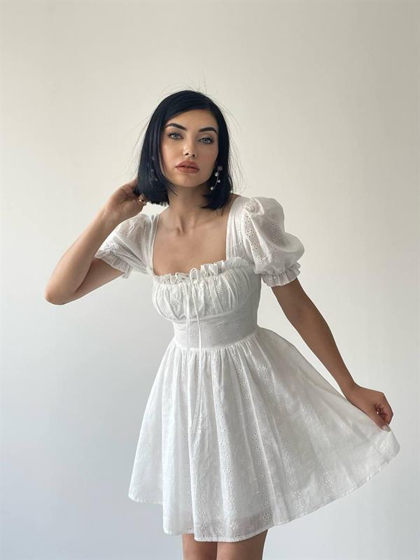 Esila Mini Elbise - Beyaz