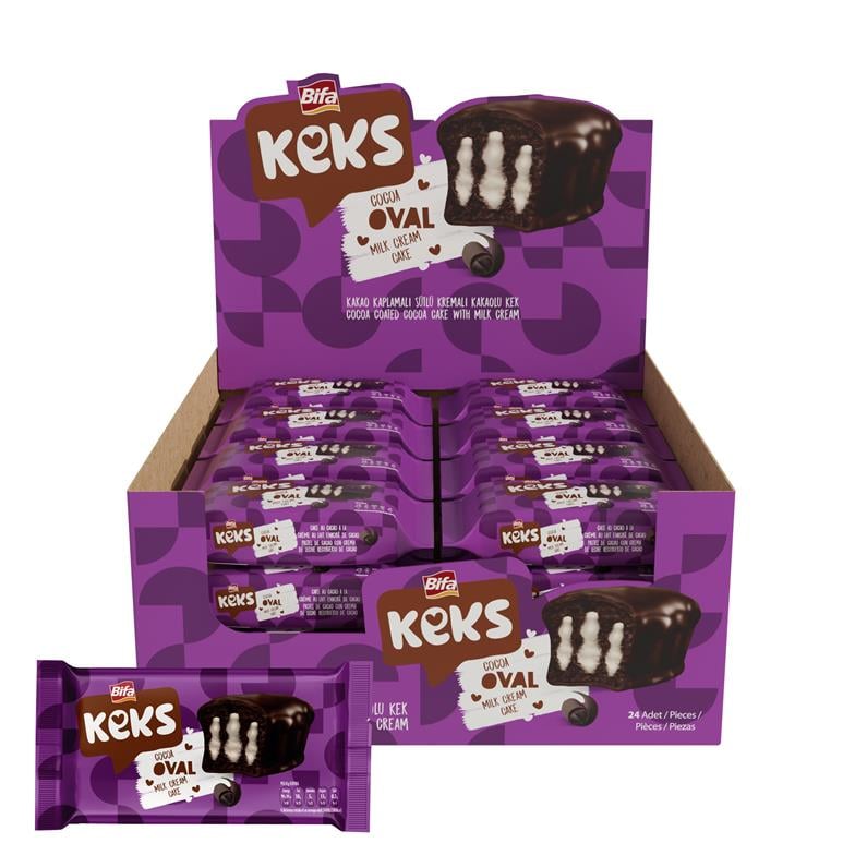 Bifa Keks Oval Cake with Milk Cream and Cocoa 45 gr x 24 Pieces