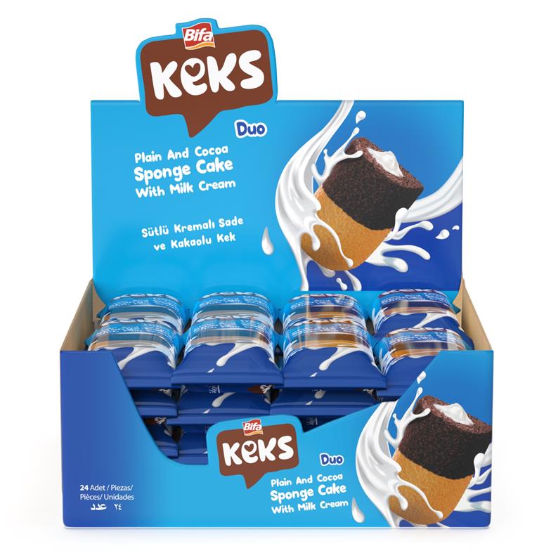 Bifa Keks Sponge Cake Duo Plain and Cocoa 45 gr x 24 pieces