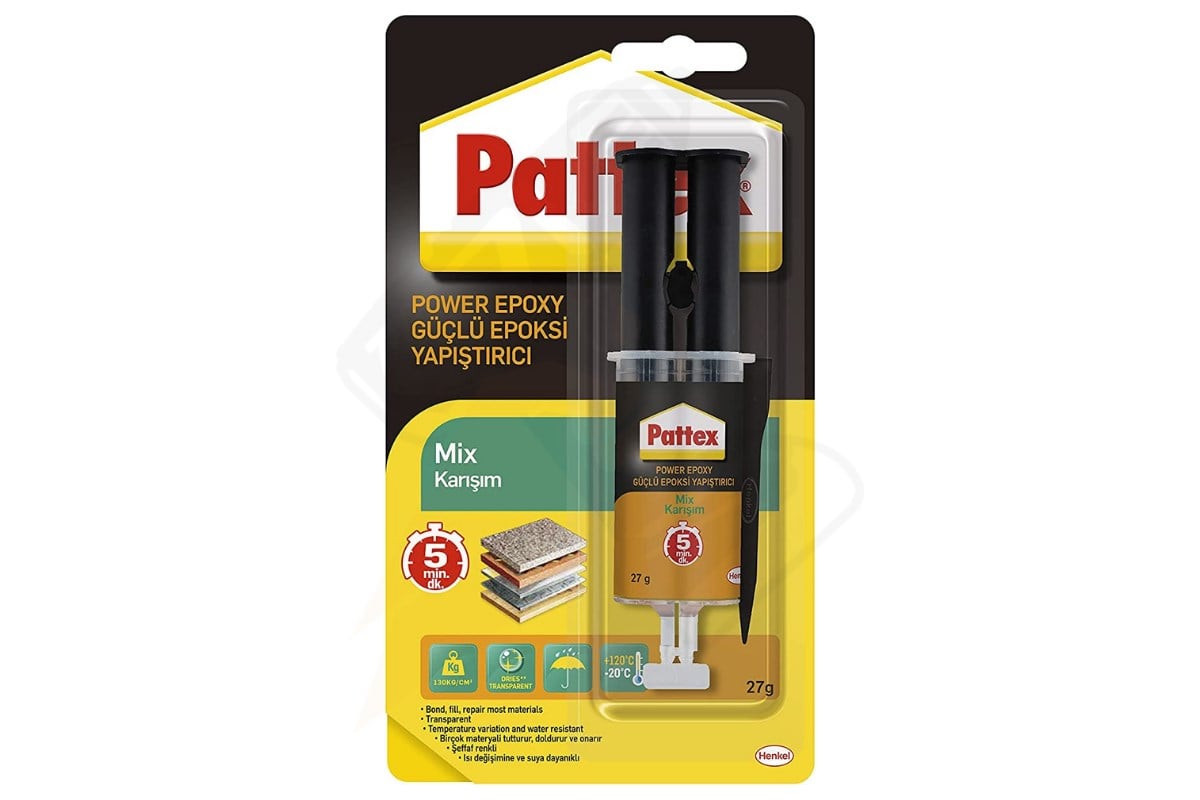 Pattex Power Epoxy Güçlü Yapıştırıcı Mix Karışım Şeffaf 27 gr ...