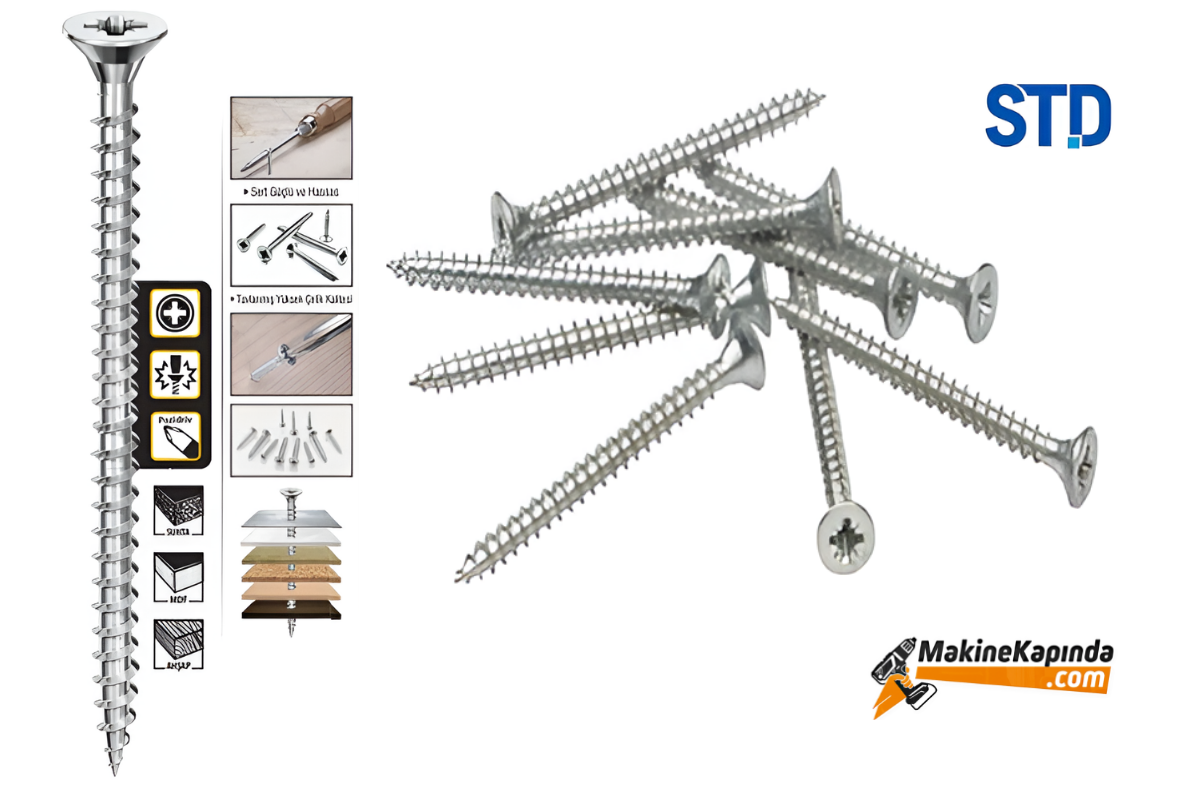 STD Sunta Vidası 5x60 (200'lü Paket) | makinekapinda.com