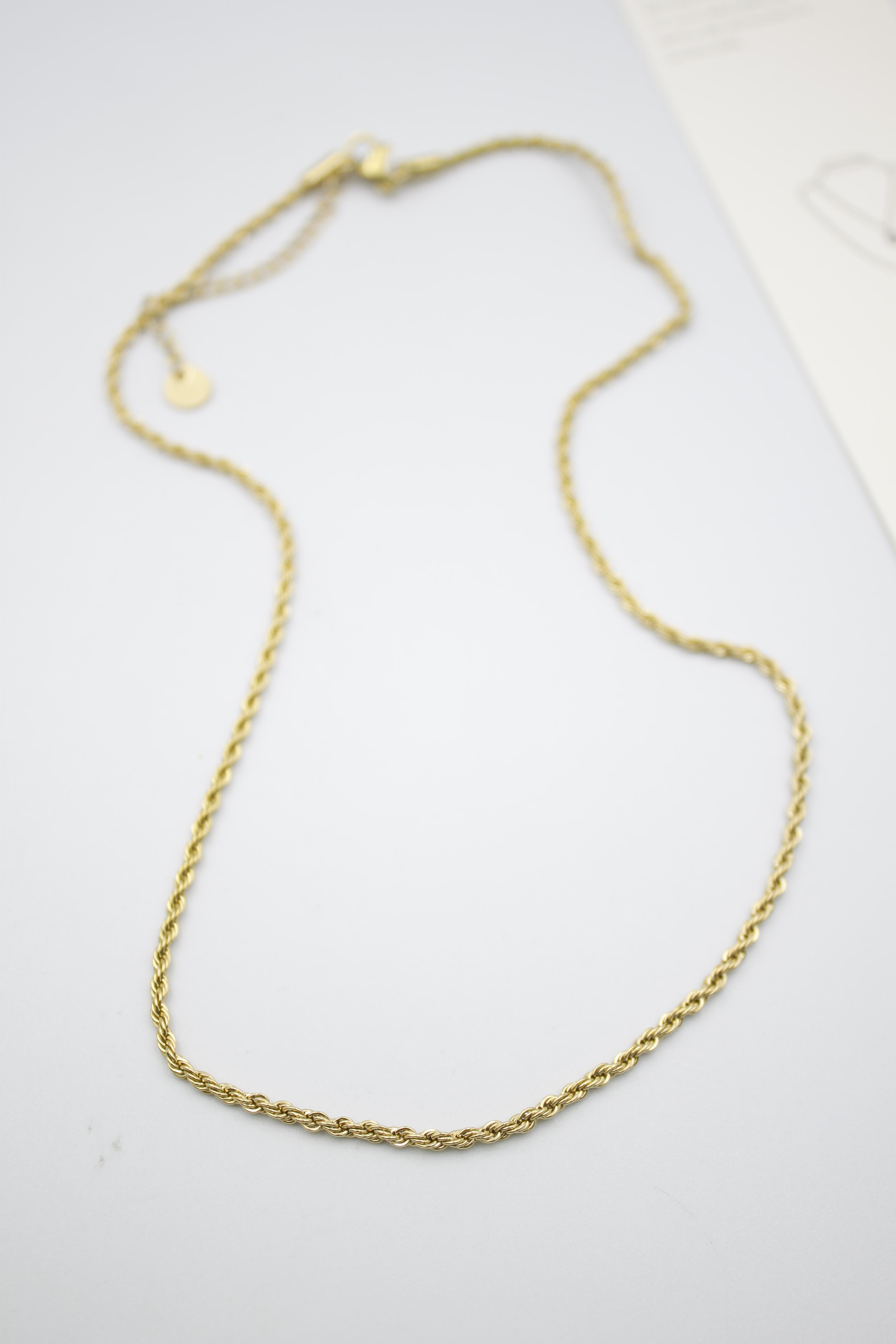 Burgu Zincir Kolye 45cm-2mm - Altın