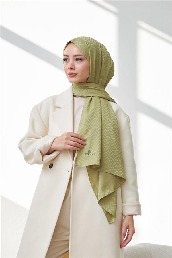 Jakar Şal - Lego Desen İpeksi Jakar Şal Haki 9004-07 Sepete Ekle | İpekhan Soft Eşarp Modelleri