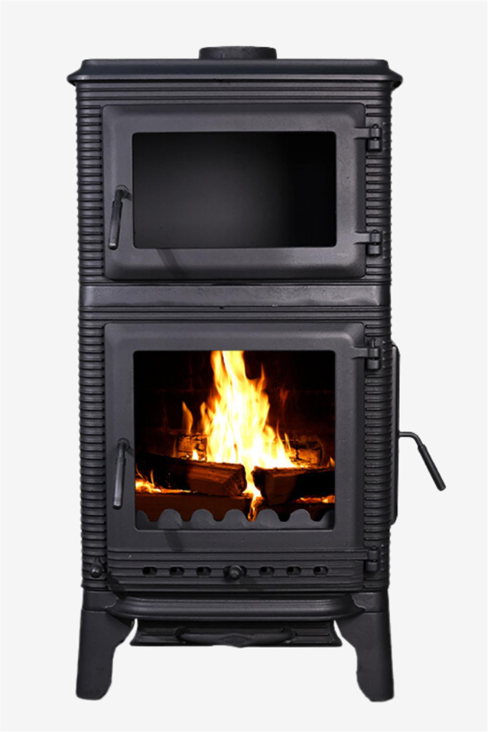 TDS Damla Fırınlı, Yan Camlı Yan Kapaklı Döküm Şömine Soba | Çetinkaya