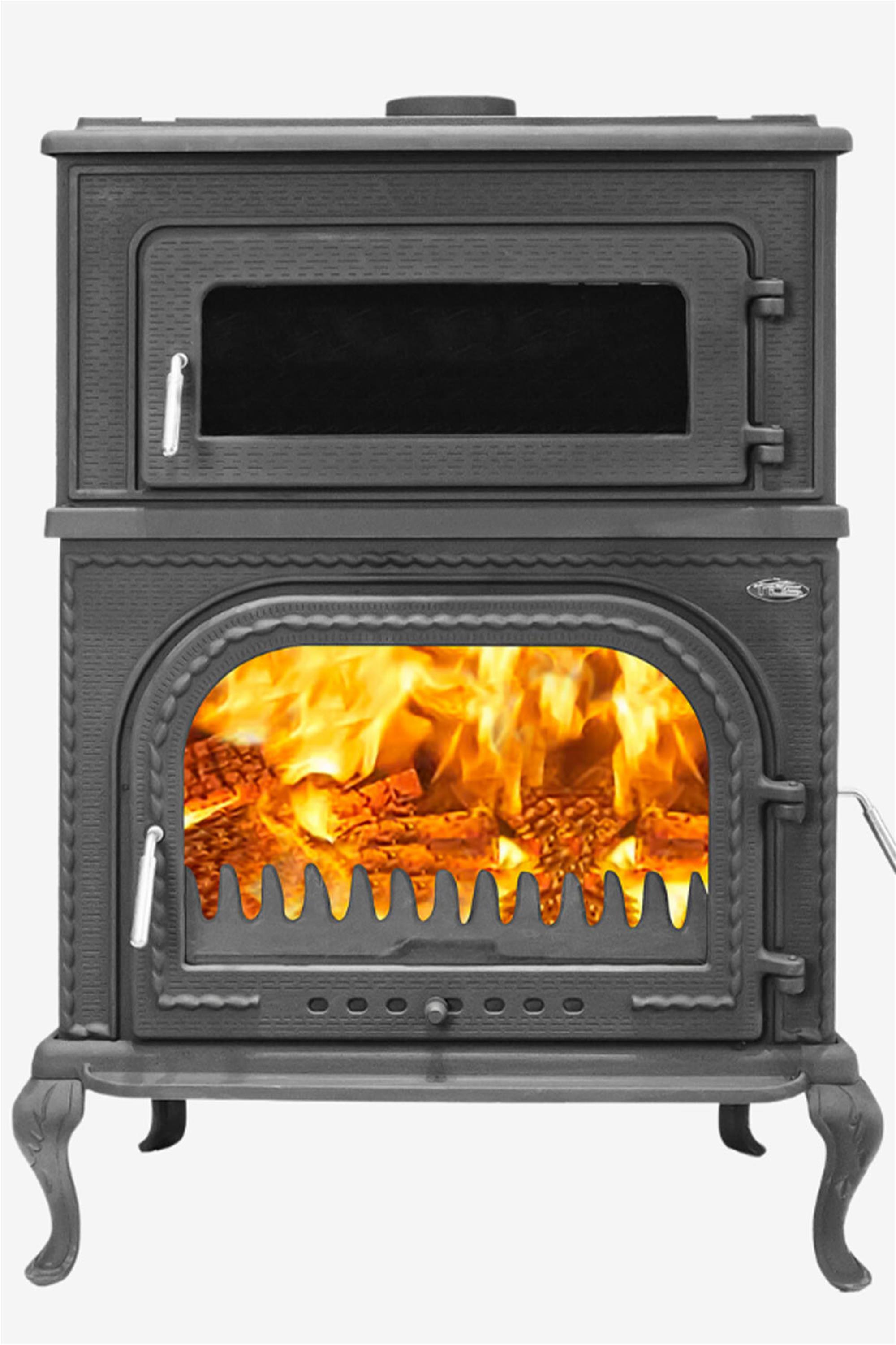 TDS OptimaX Dik Fırınlı, Yan Camlı Yan kapaklı Döküm Şömine Soba ...