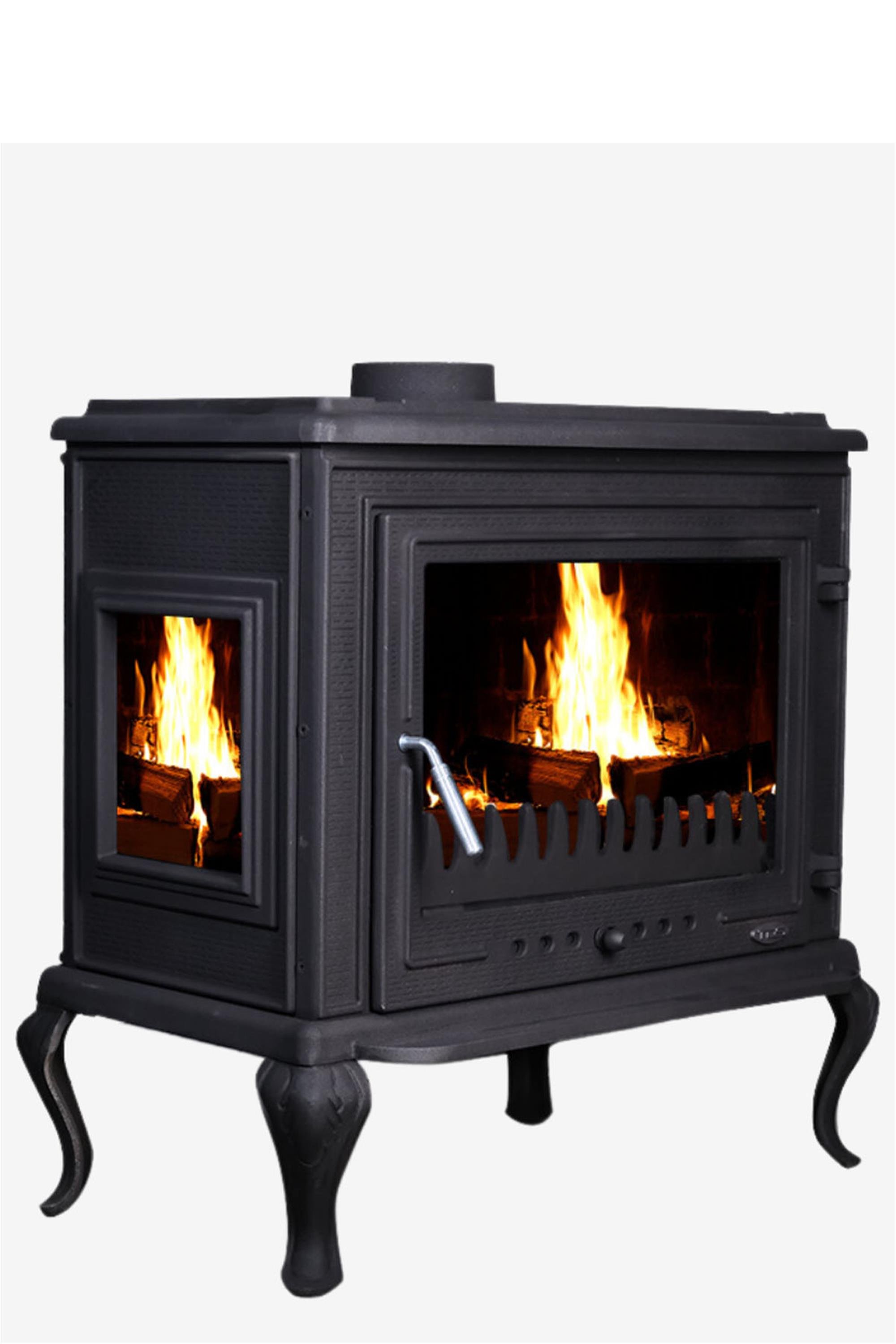 TDS PlazmaX Yan Camlı, Yan Kapaklı, Döküm Soba Şömine | Çetinkaya