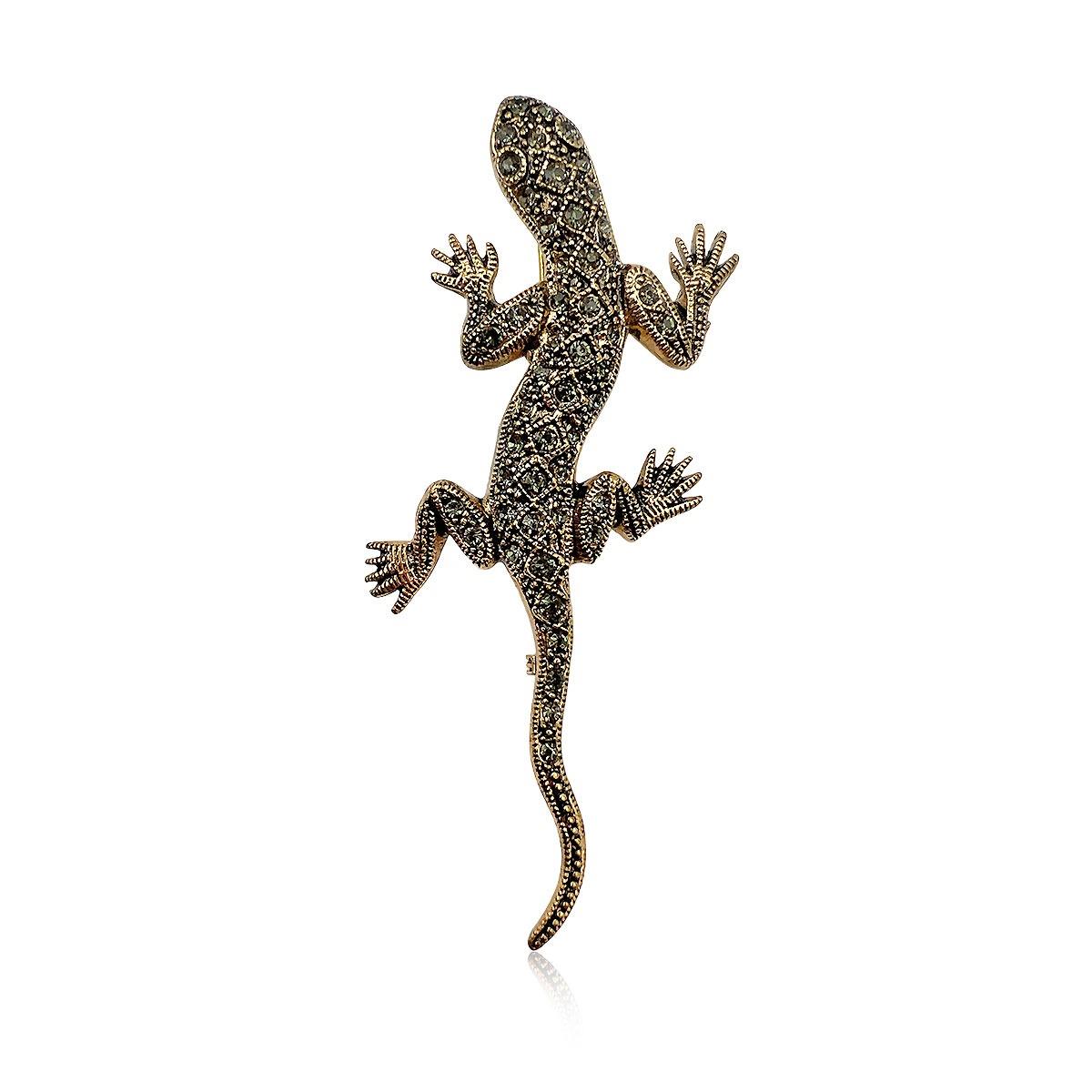 Kertenkele Motifli El Yapımı Broş