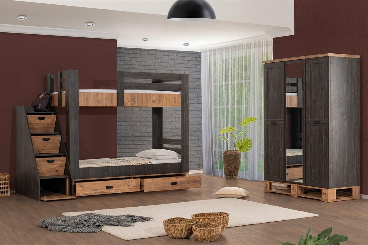 Pallet Çekmeceli Merdivenli Ranza - Eymense Mobilya: İnegöl'ün ...