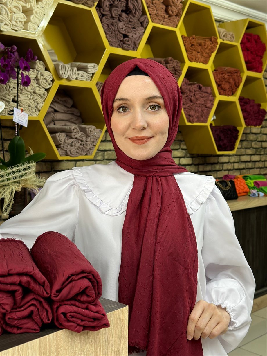 Bambu Şal Bordo (25 Numara)