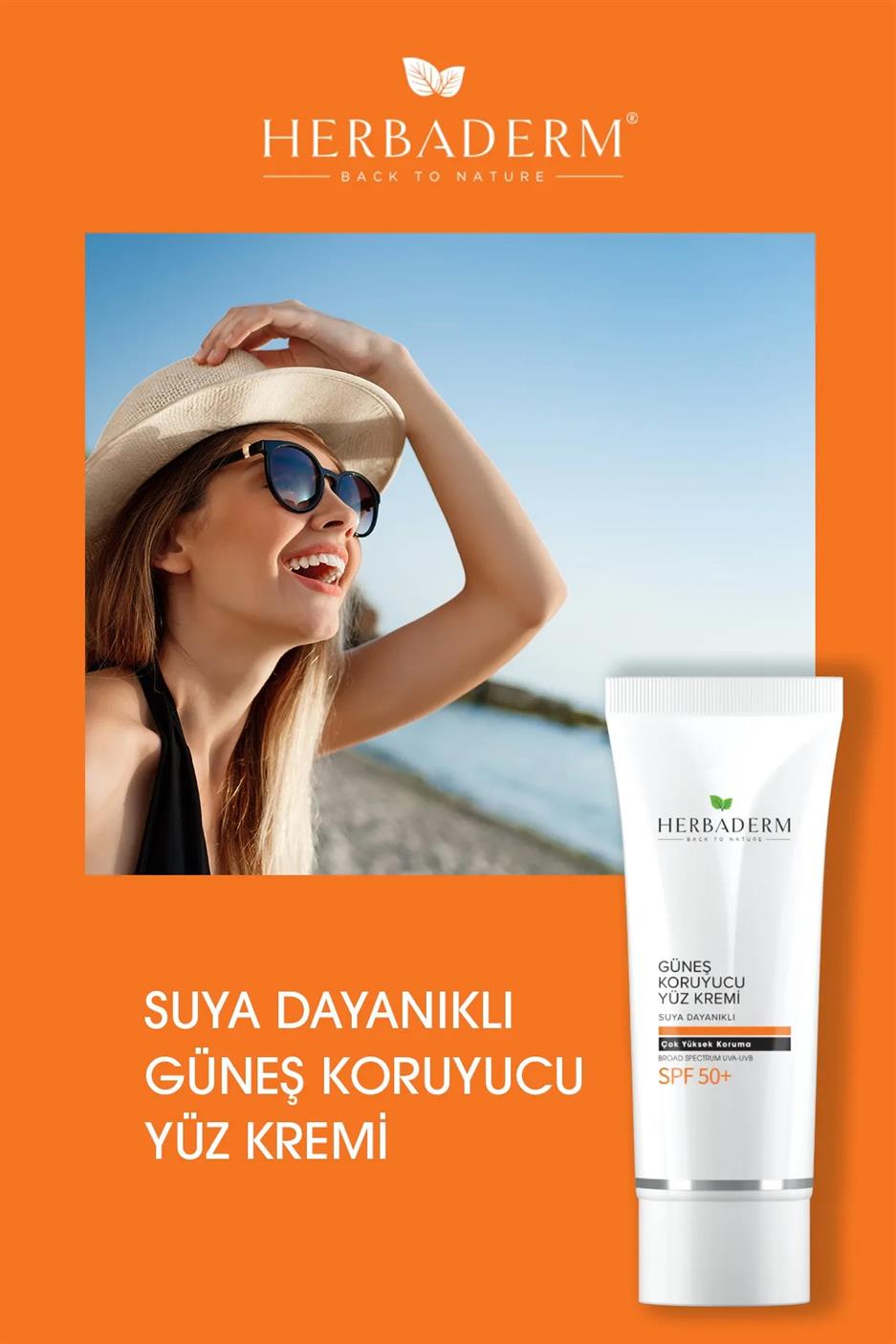 Suya Dayanıklı, Nemlendirici Güneş Kremi, Antioksidan, UVA + UVB 50+ SPF