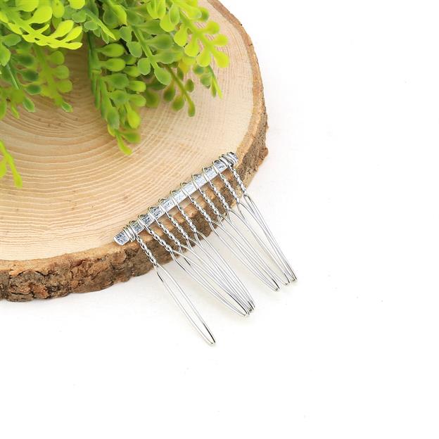 10 Dişli Metal Toka Tarak Gümüş