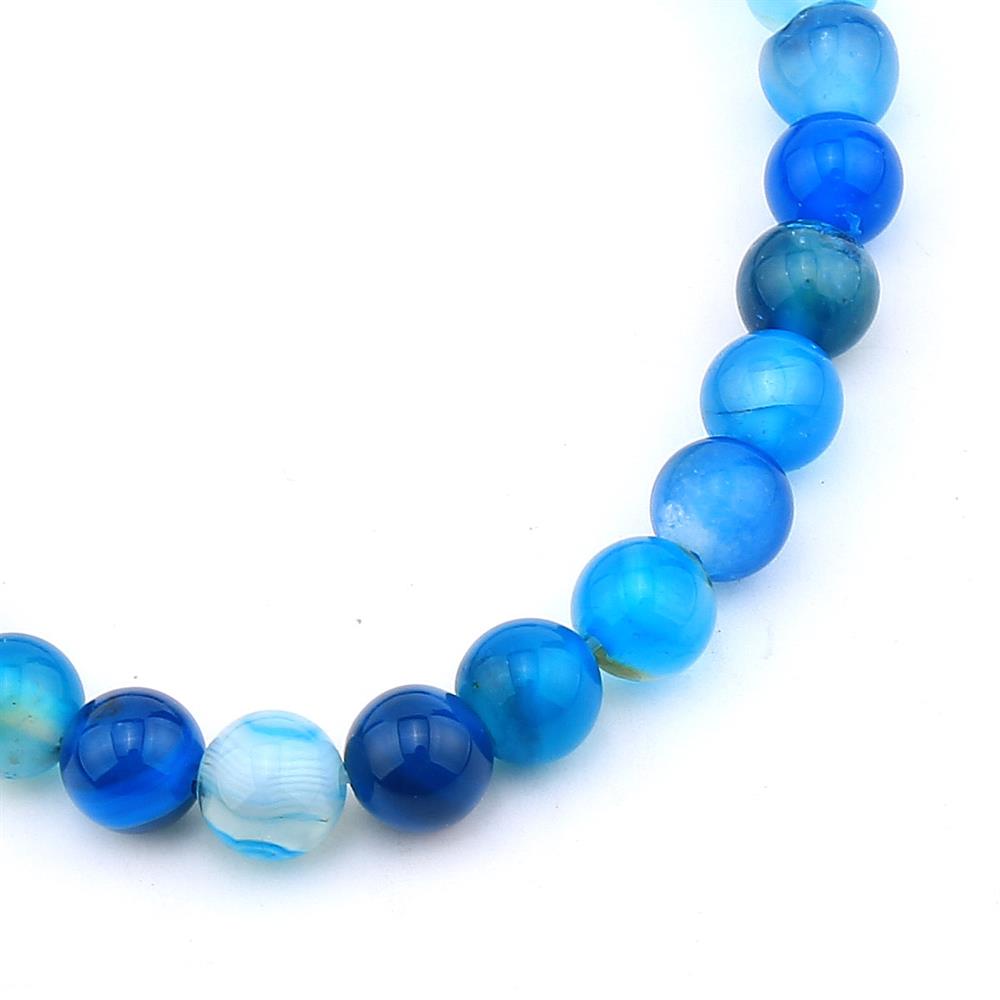 6 mm Parlak Mavi Akik Taşı Dizi Boncuk