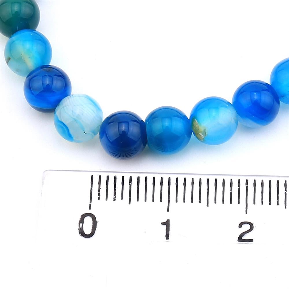 6 mm Parlak Mavi Akik Taşı Dizi Boncuk