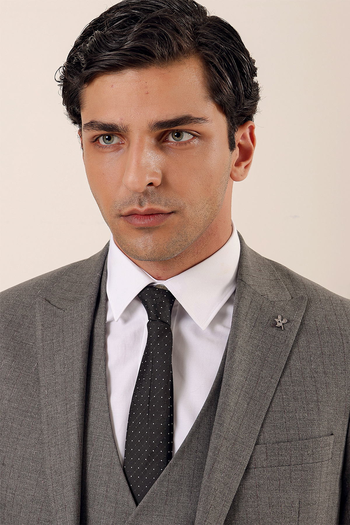 Koyu Antrasit Kırlangıç Yaka Astarlı Yelekli 6 Drop Slim Fit Klasik ...