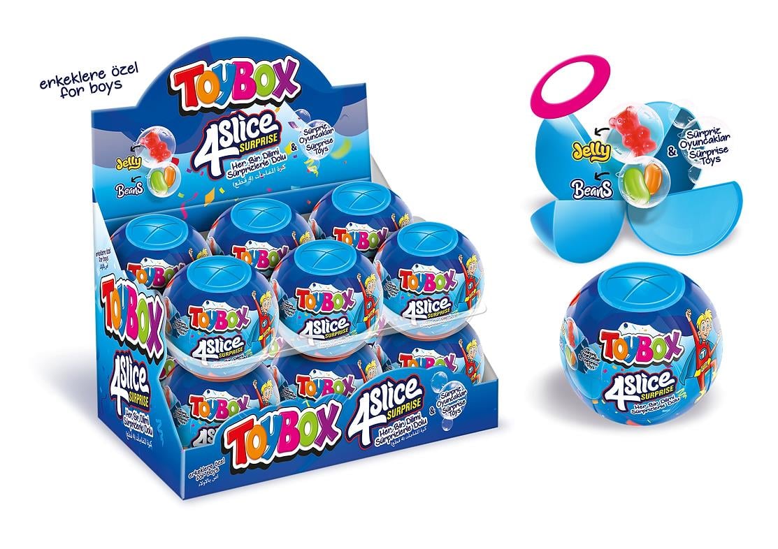 Toybox 4 Dilim Erkek Sürpriz Yumurta 12 Adet * 95 Gr | Şengör Meşrubat