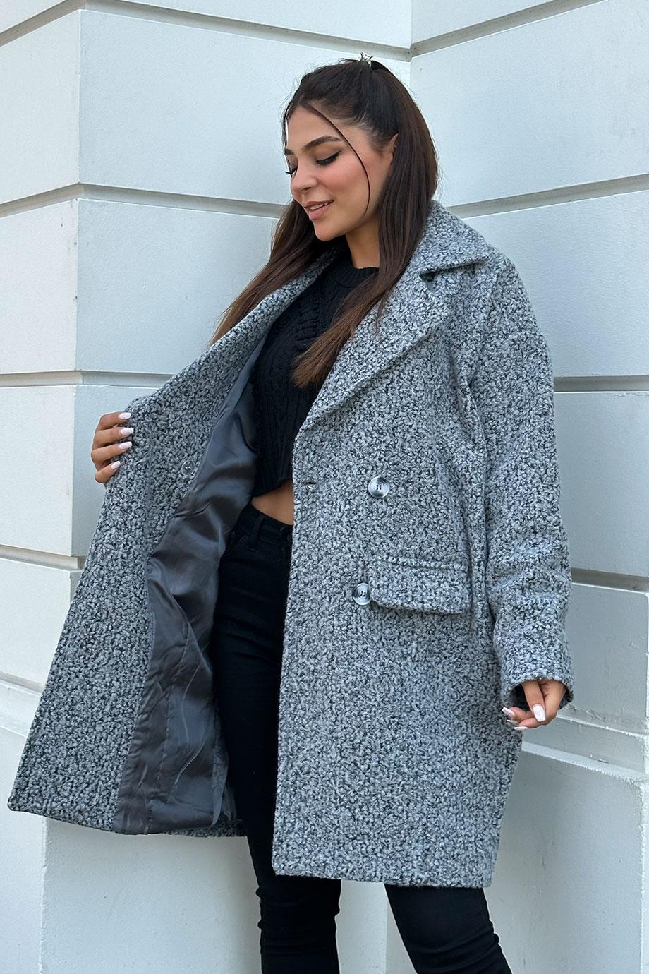 Kısa Model Oversize Kahve Kaban