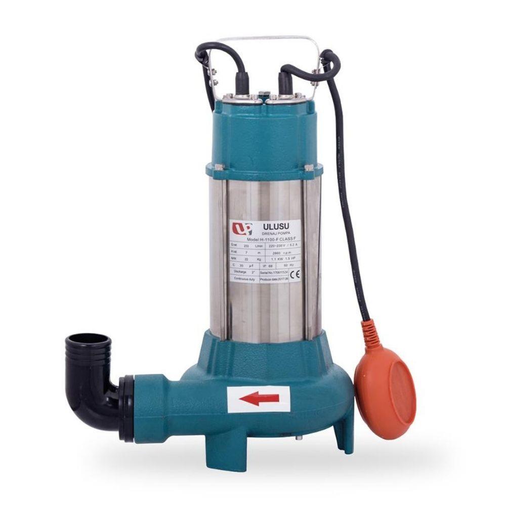 Ulusu H 1100 F - 14.4 m³/h Kirli Su Drenaj Dalgıç Pompa 220V | Pompatech