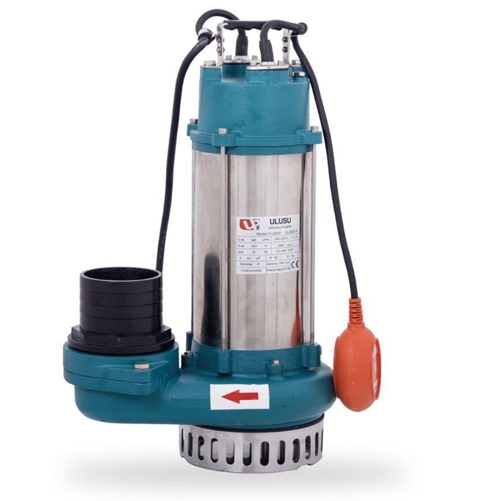 Ulusu V 2200 - 60 m³/h Kirli Su Drenaj Dalgıç Pompa 220V | Pompatech