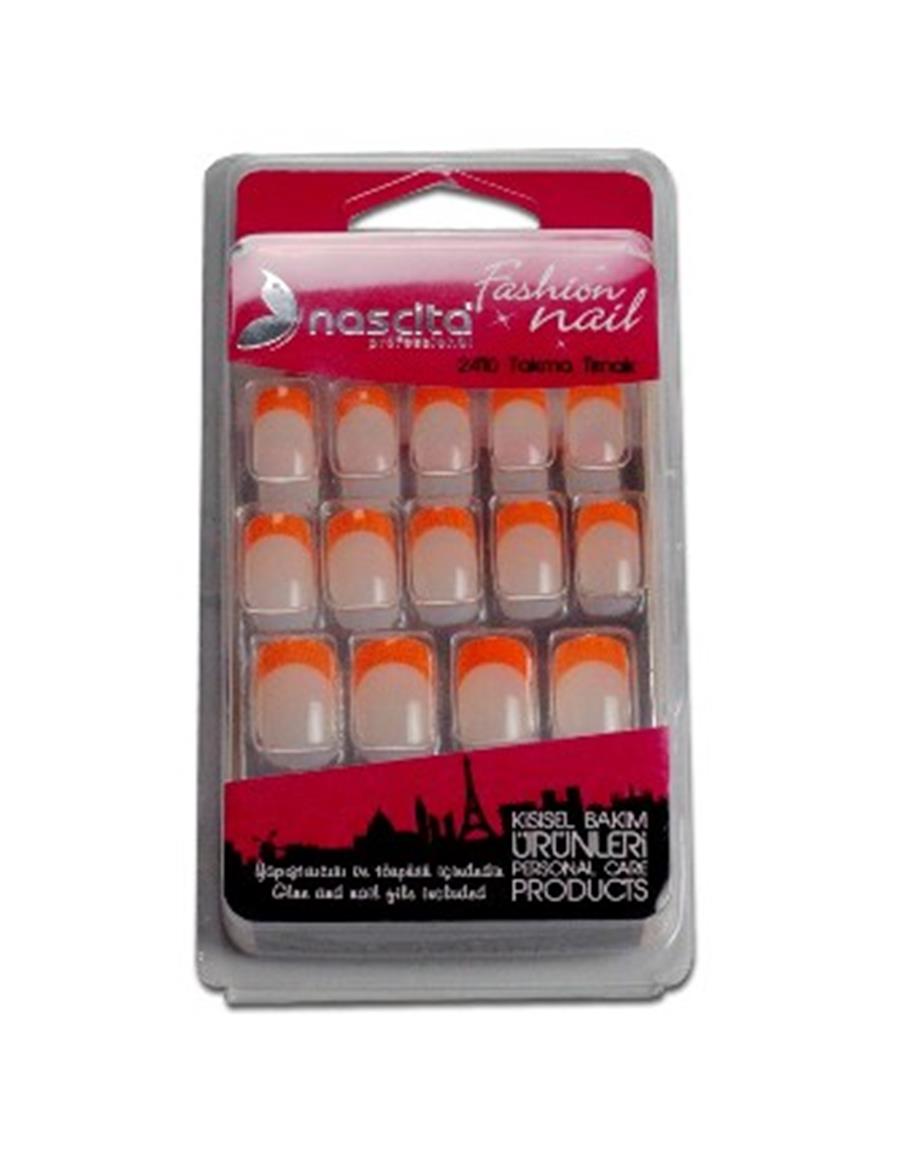 Nascita 24'lü Şeffaf-Turuncu French Takma Tırnak-086