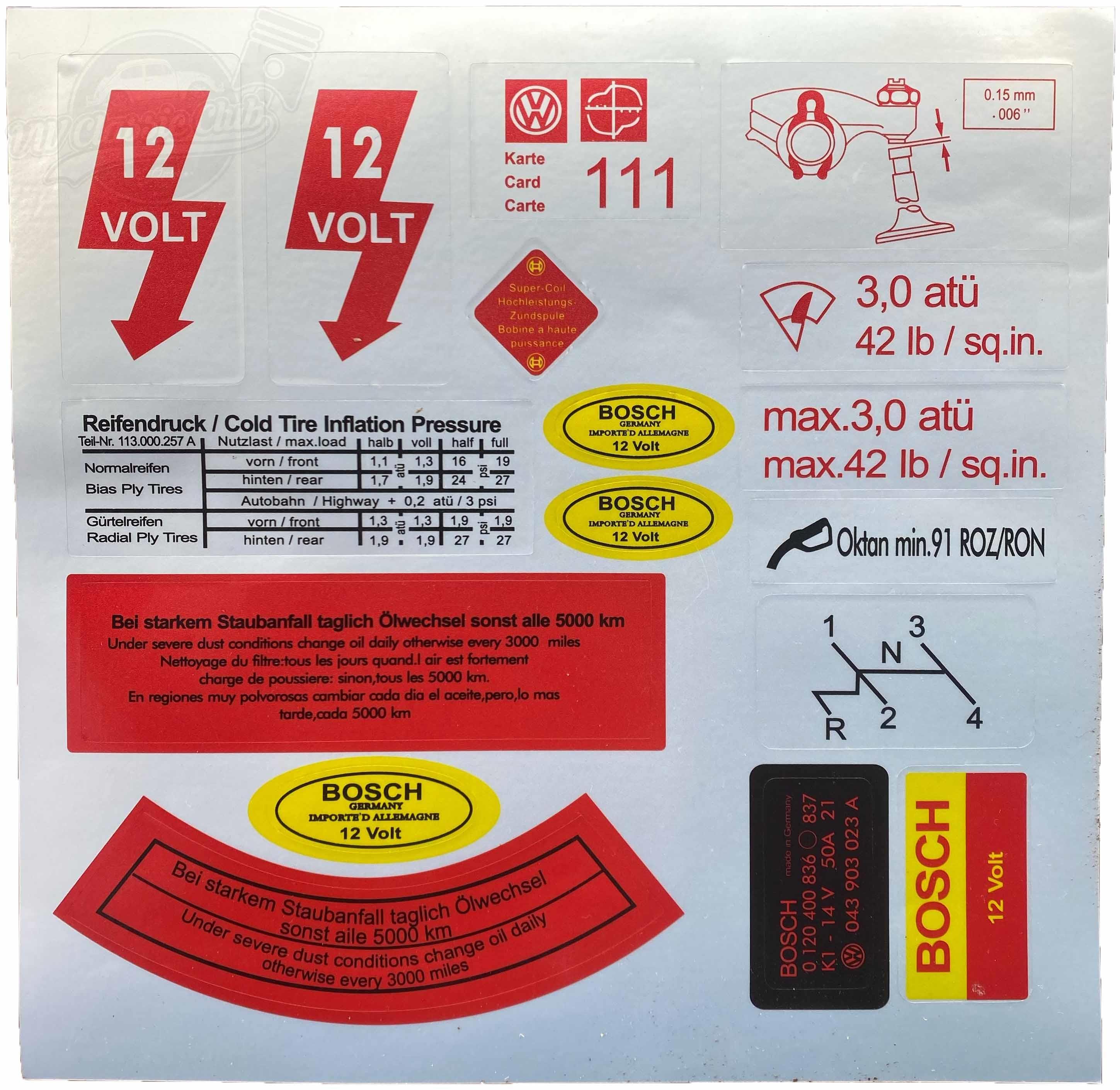 Volkswagen Sticker Set (17 Pieces) - VW Classic Club | Classic Beetle ...