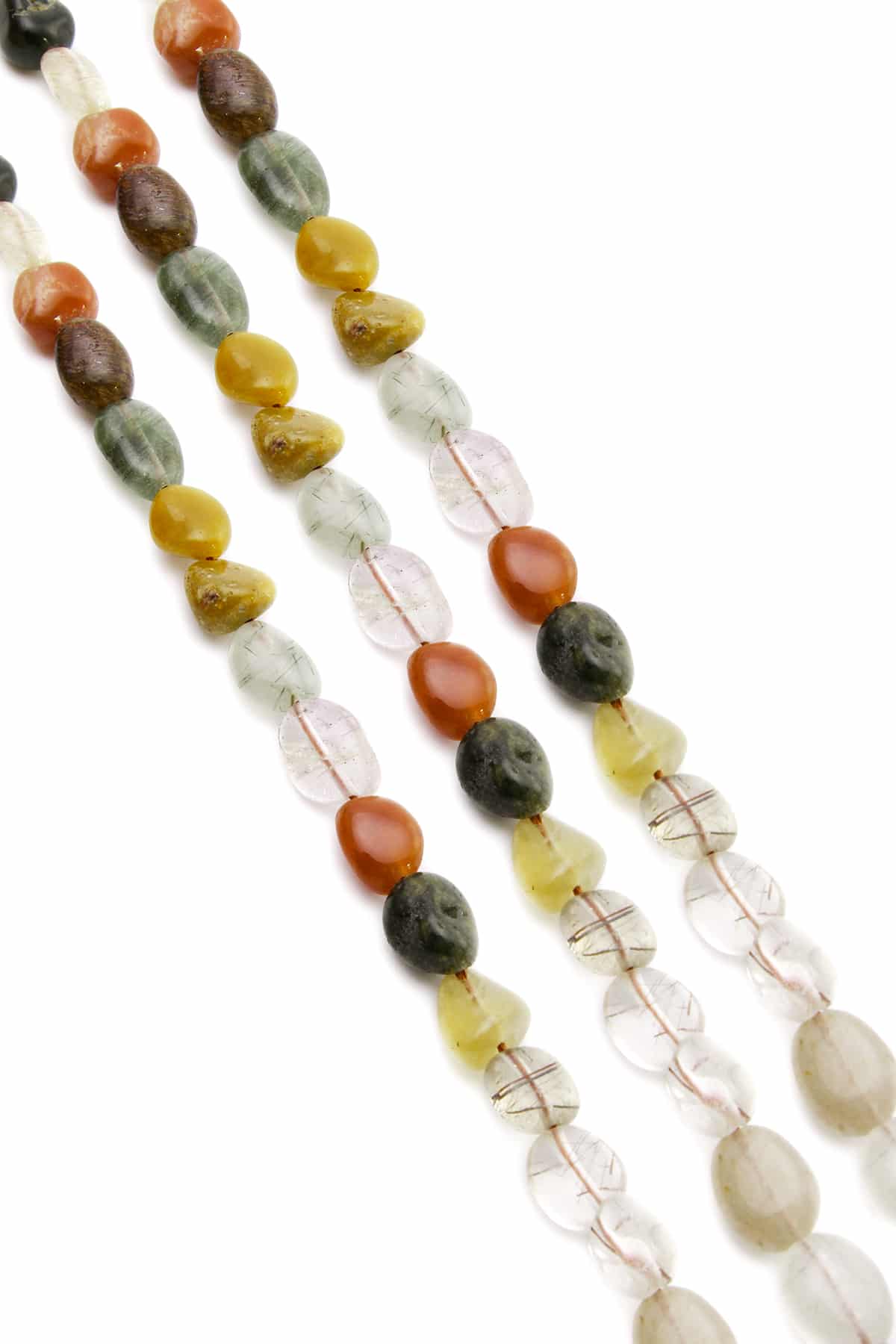 Agate Mix Natural Stone Amorphous Cut 6x8mm String Of Beads