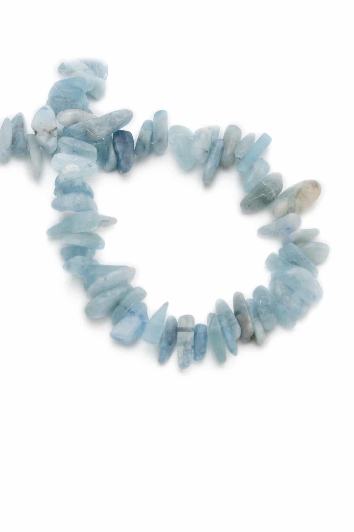 Aquamarine Natural Stone Amorphous Cut String Of Beads