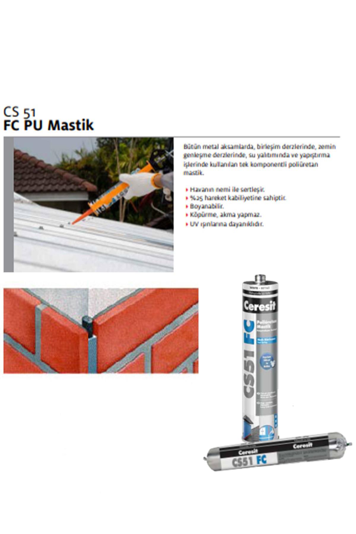 Ceresit CS51 FC Poliüretan Mastik Beyaz Sosis 600ml Koli 20 Adet