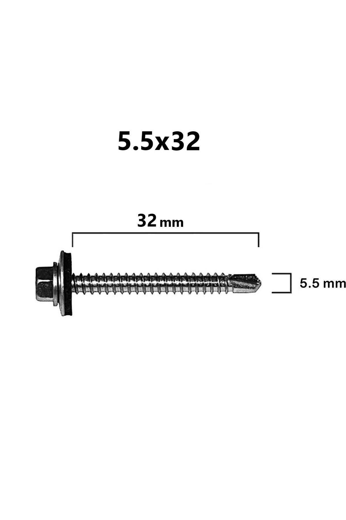 Trapez Vida Çatı Vidası Pullu Vida 5.5x32 100 Adet en uygun fiyatlar ve ...