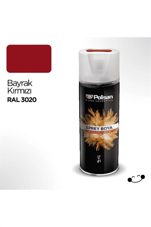 Polisan Akrilik Bayrak Kırmızı Sprey Boya 400 ml RAL 3020