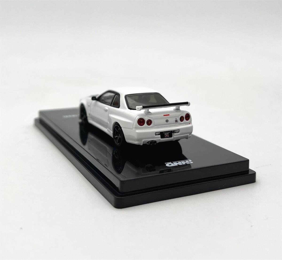 İNNO64 Nissan Skyline GT-R (R34) V-SPEC II N1 White With Carbon Hood | diecastpazar