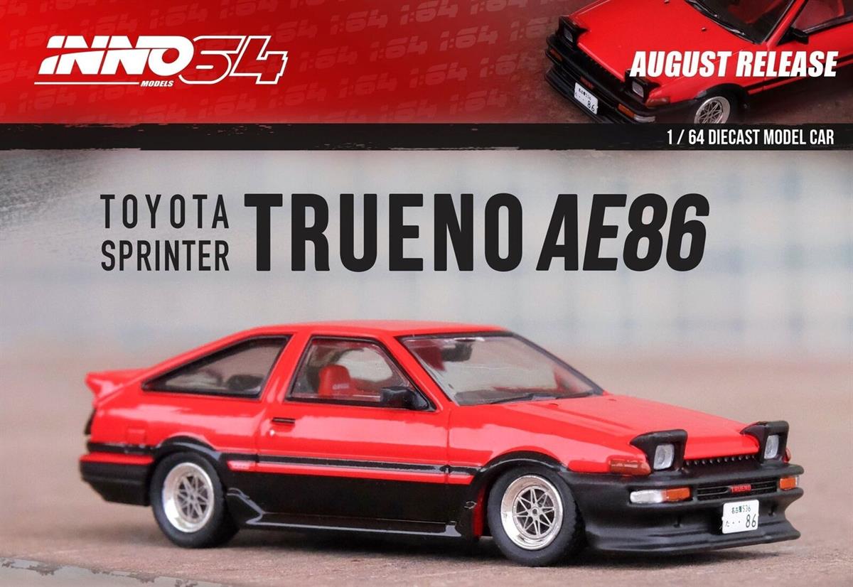 İNNO64 Toyota Sprinter Trueno AE86 Red | diecastpazar