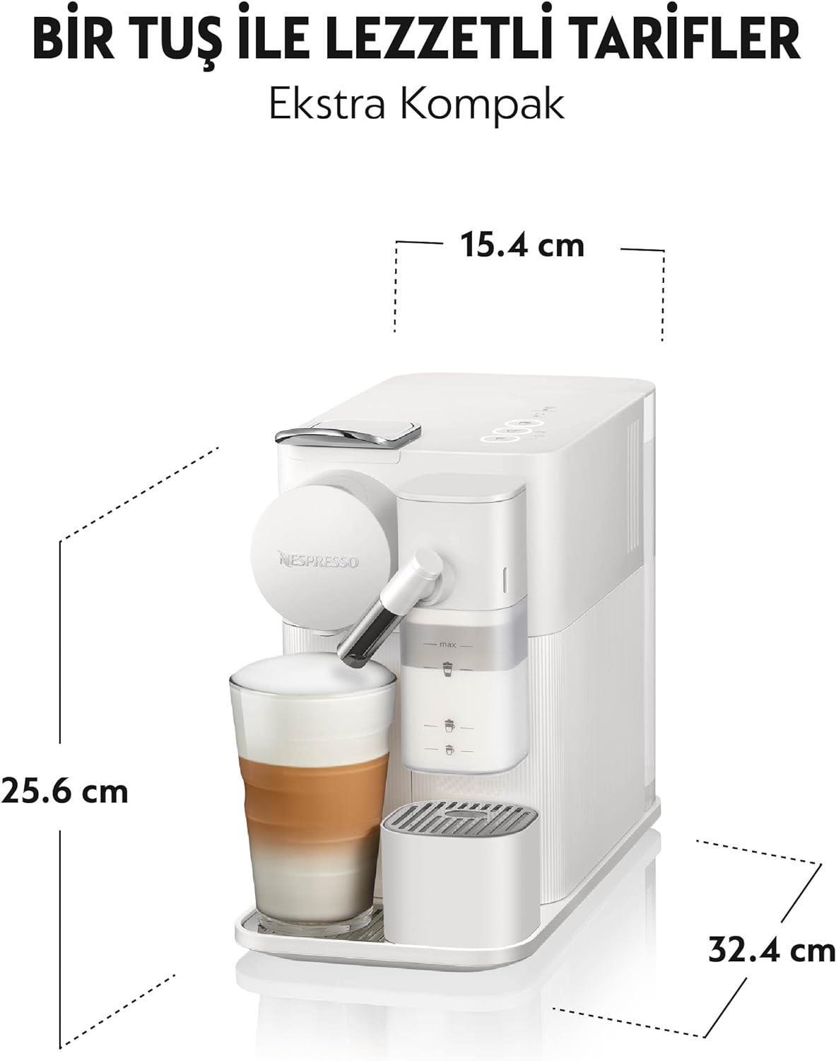 Nespresso F121 Lattissima One Kapsüllü Kahve Makinesi, Beyaz