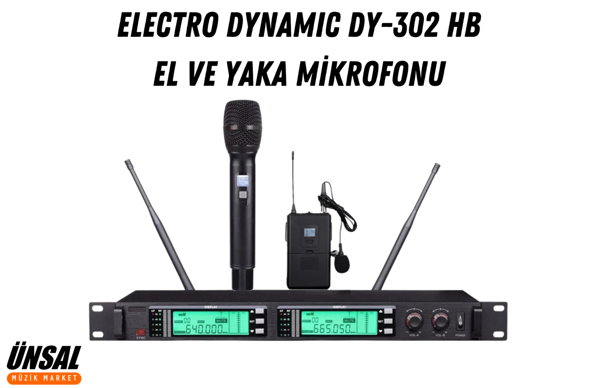 Electro Dynamic DY-302 Kablosuz El ve Yaka Mikrofonu - Ünsal Müzik Market
