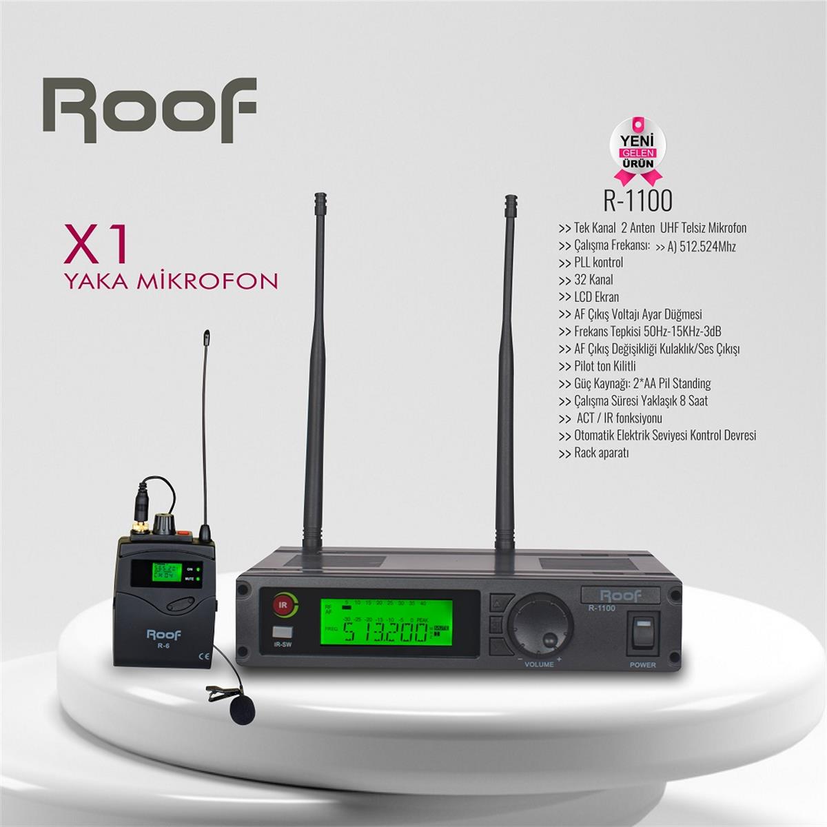 Roof R–1100 Kablosuz Yaka Mikrofonu